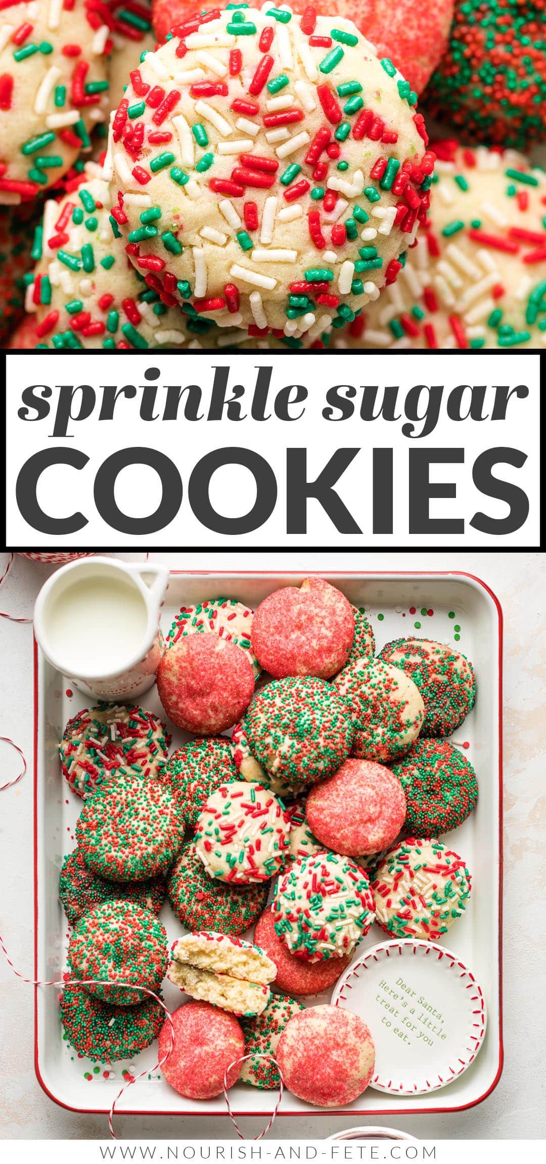 Christmas Sprinkle Sugar Cookies (SO Pretty!) - Nourish and Fete