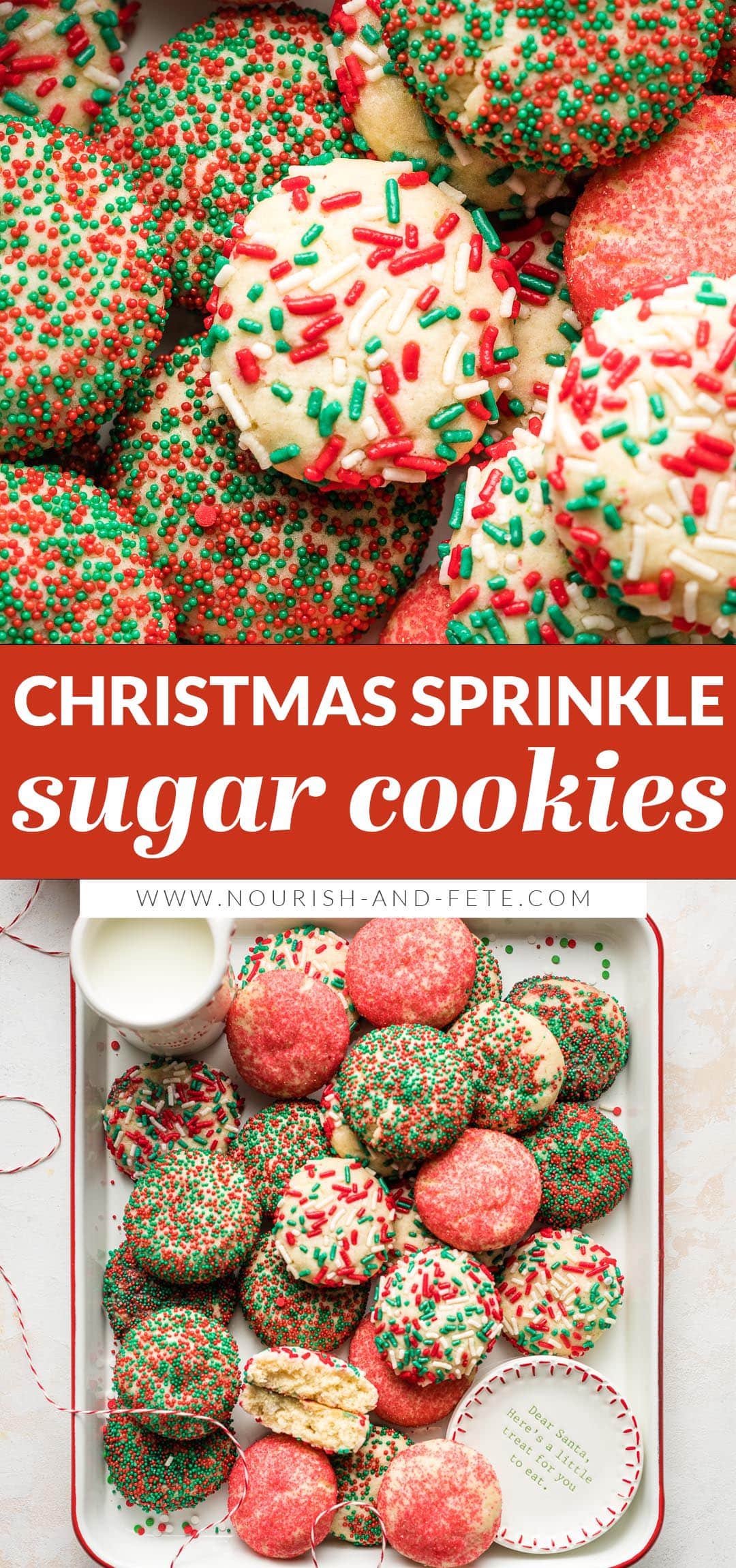 Christmas Sprinkle Sugar Cookies (SO Pretty!) - Nourish and Fete