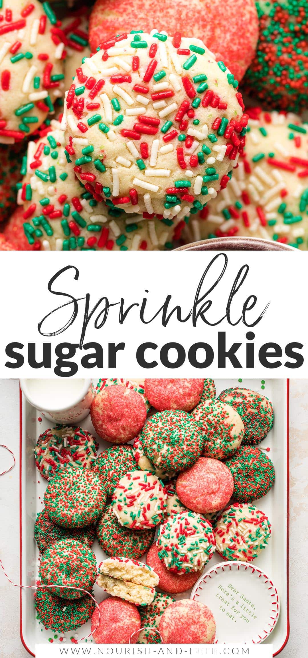 Christmas Sprinkle Sugar Cookies (SO Pretty!) - Nourish and Fete