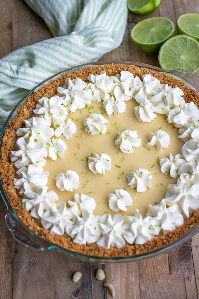 Classic Key Lime Pie With Macadamia Nut Crust Nourish And Fete