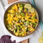 Fresh Mango Avocado Salsa - Nourish + Fete