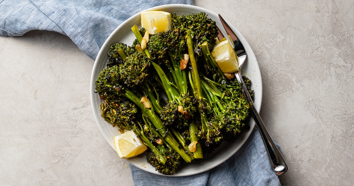 Crispy Oven Roasted Broccolini Nourish And Fete
