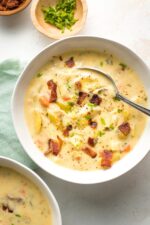 Instant Pot Potato Cheddar Chowder - Nourish and Fete