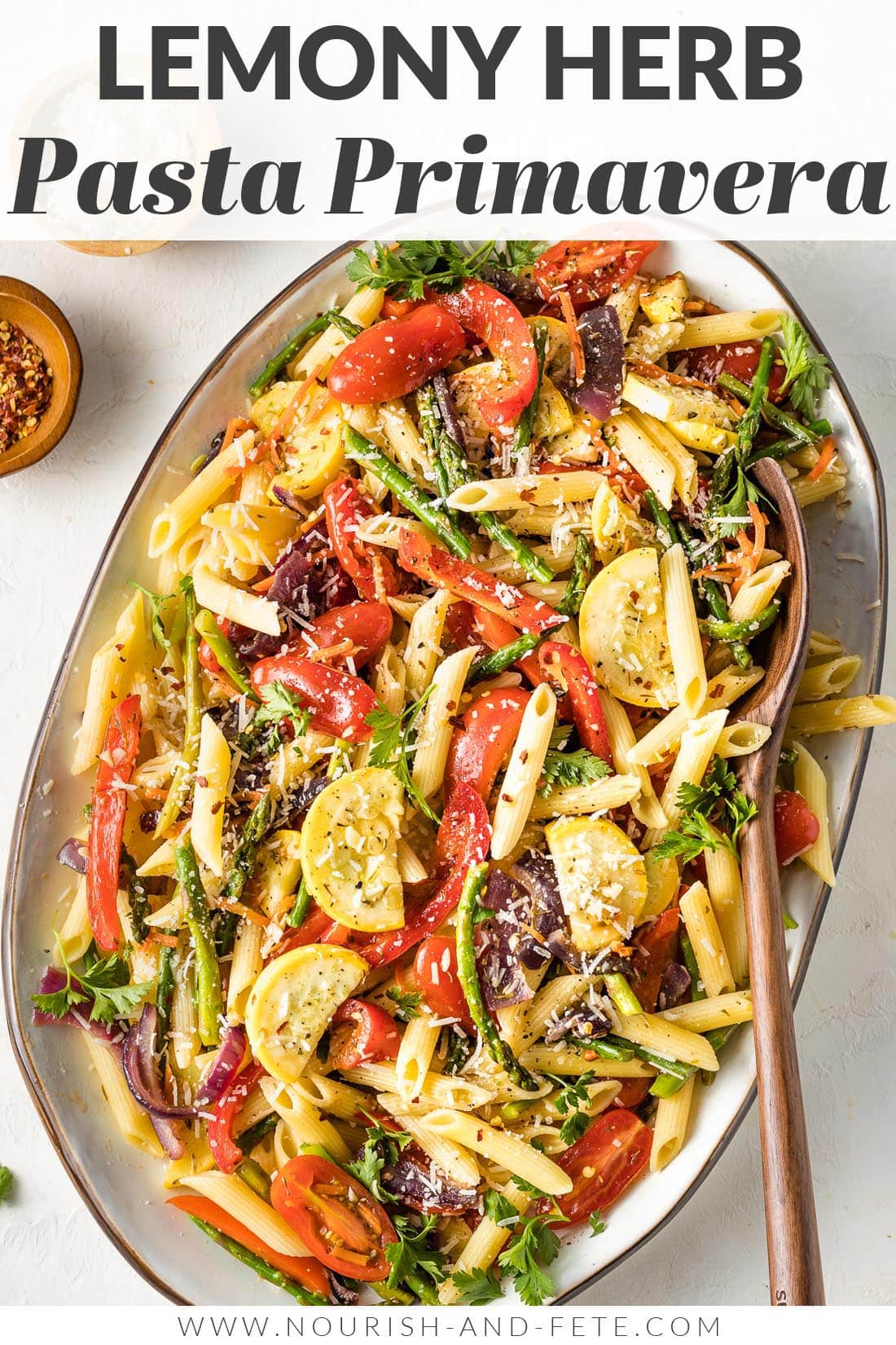 Lemony Herb Pasta Primavera - Nourish and Fete