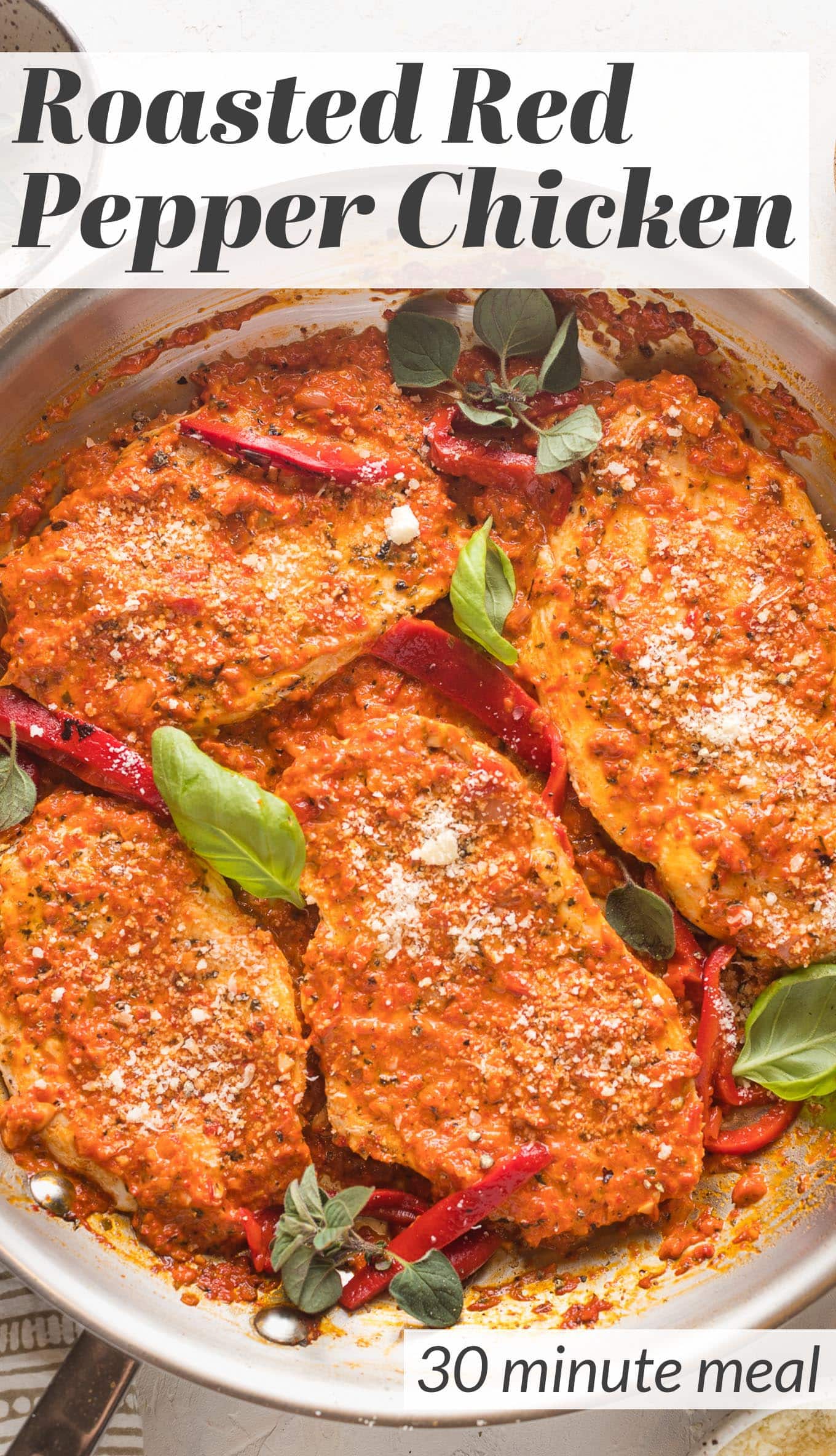 Roasted Red Pepper Chicken - Nourish and Fete