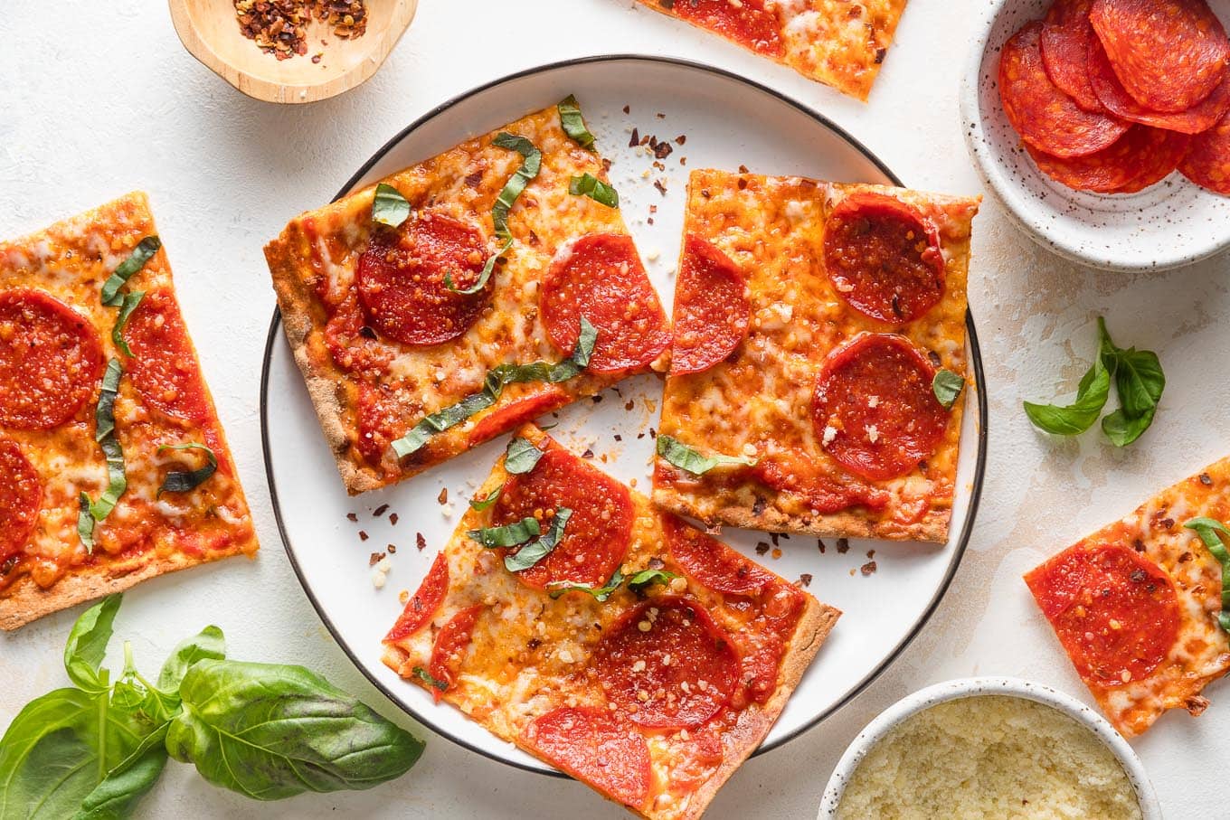 Flatbread Pepperoni Pizza - Nourish and Fete