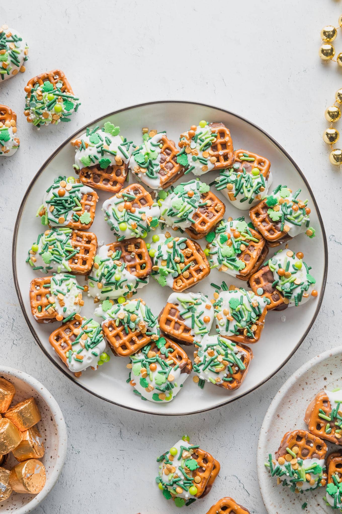 St. Patrick's Day Rolo Pretzel Candy - Nourish and Fete