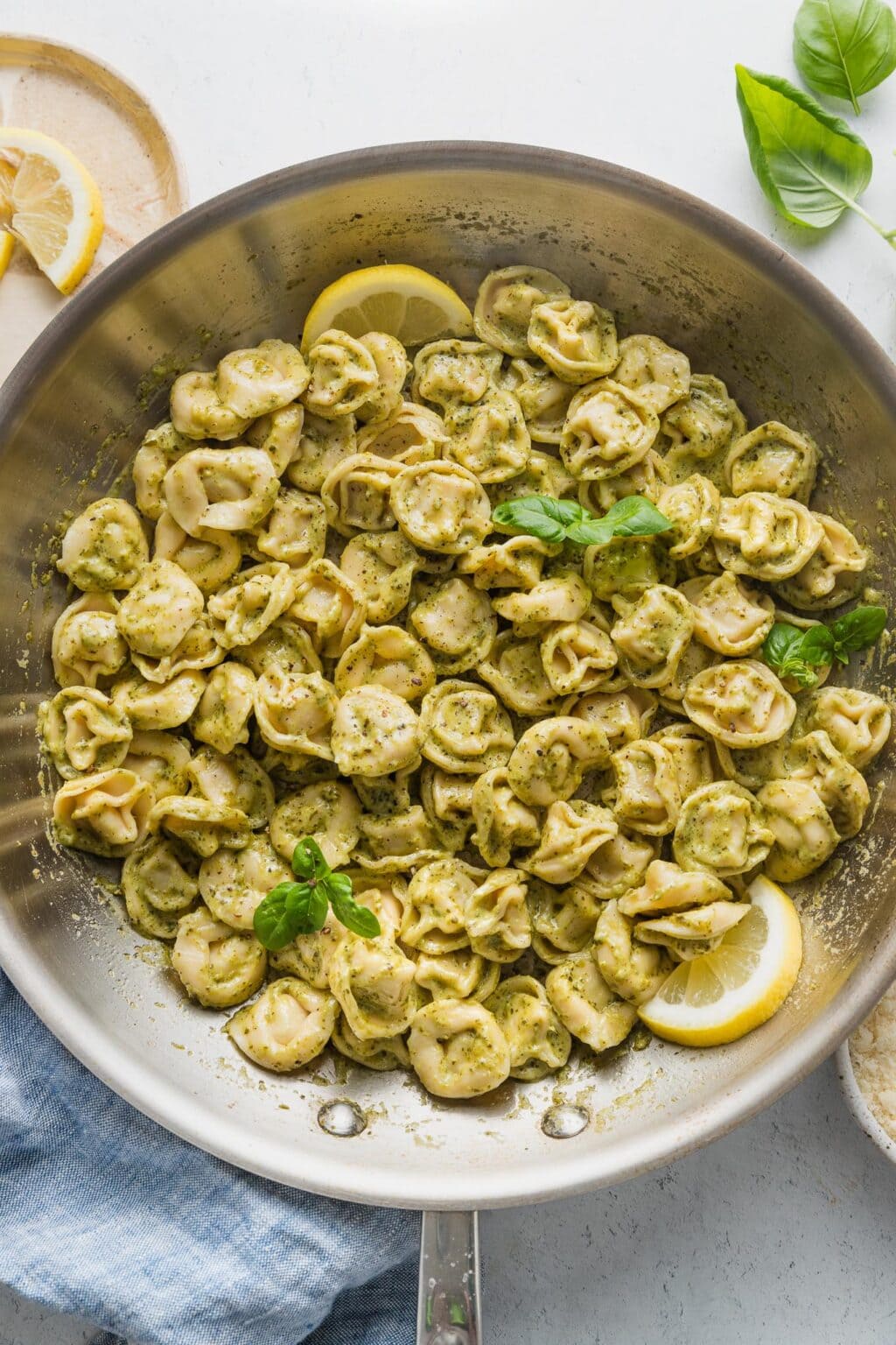 Creamy Pesto Tortellini - Nourish and Fete