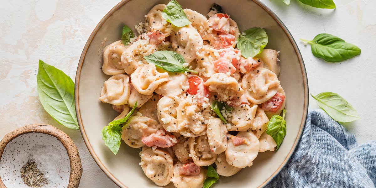 Creamy Tomato Basil Tortellini Nourish And Fete