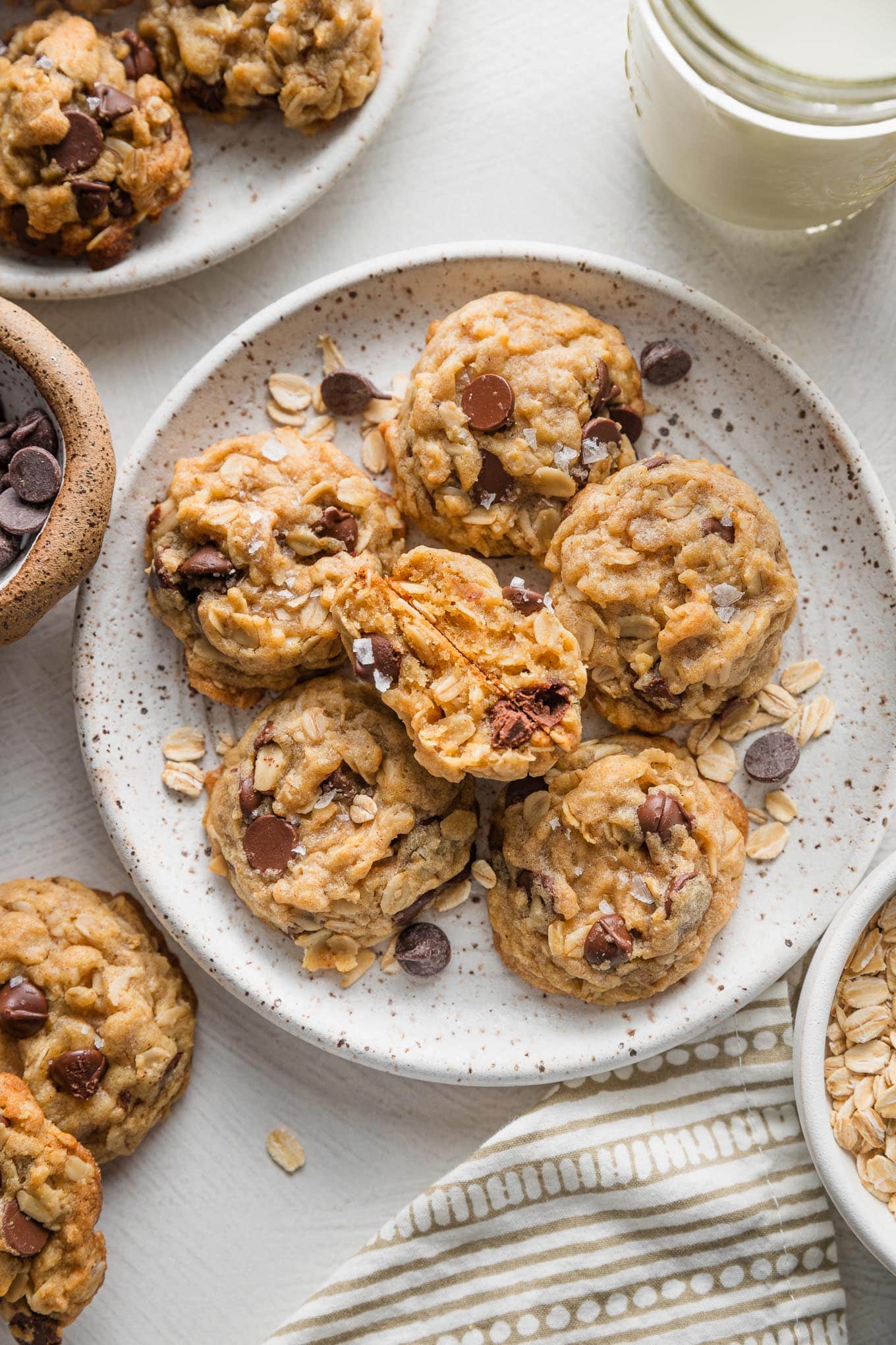 Mini Oatmeal Chocolate Chip Cookies - Nourish and Fete