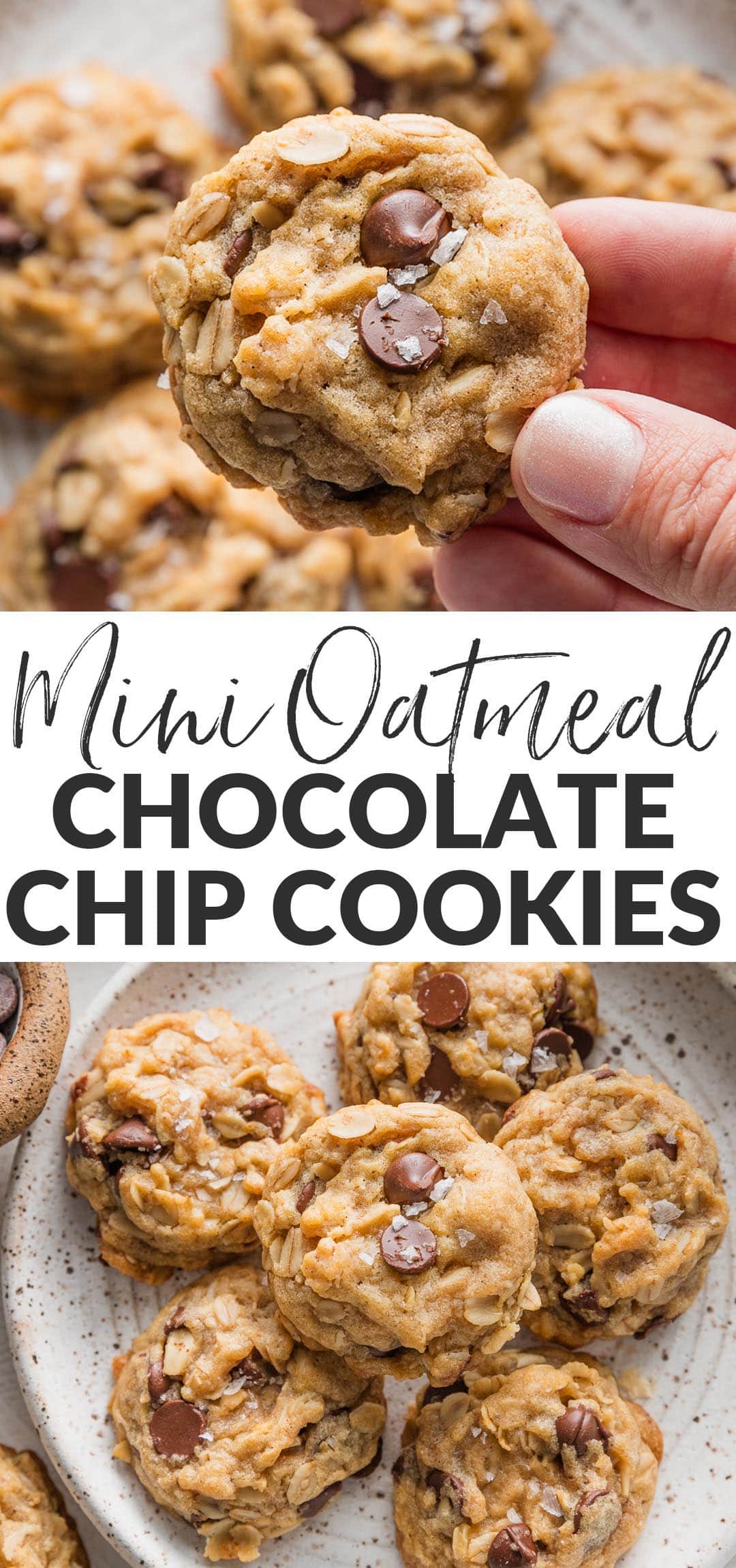 Mini Oatmeal Chocolate Chip Cookies - Nourish and Fete