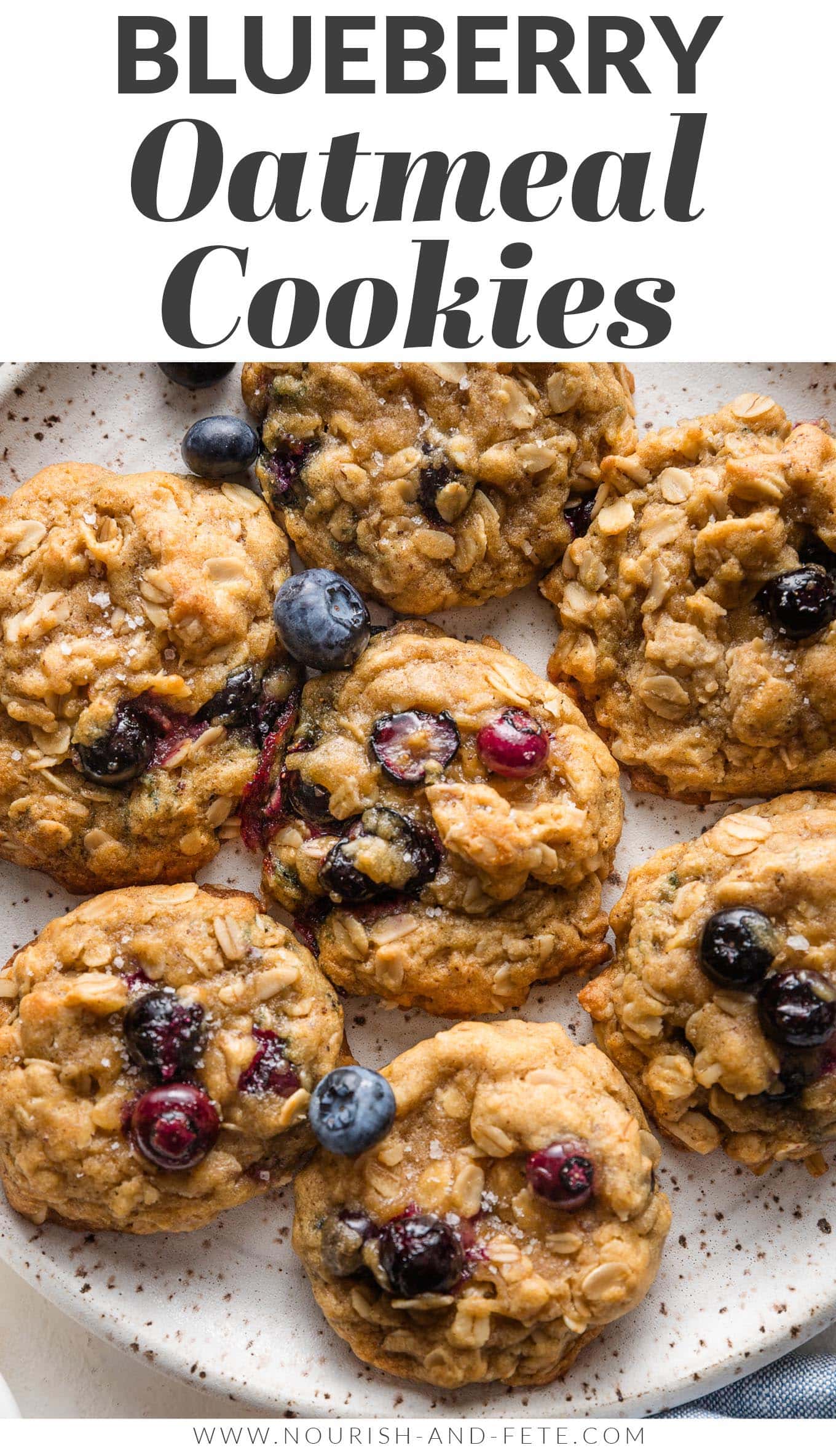 Blueberry Oatmeal Cookies - Nourish and Fete