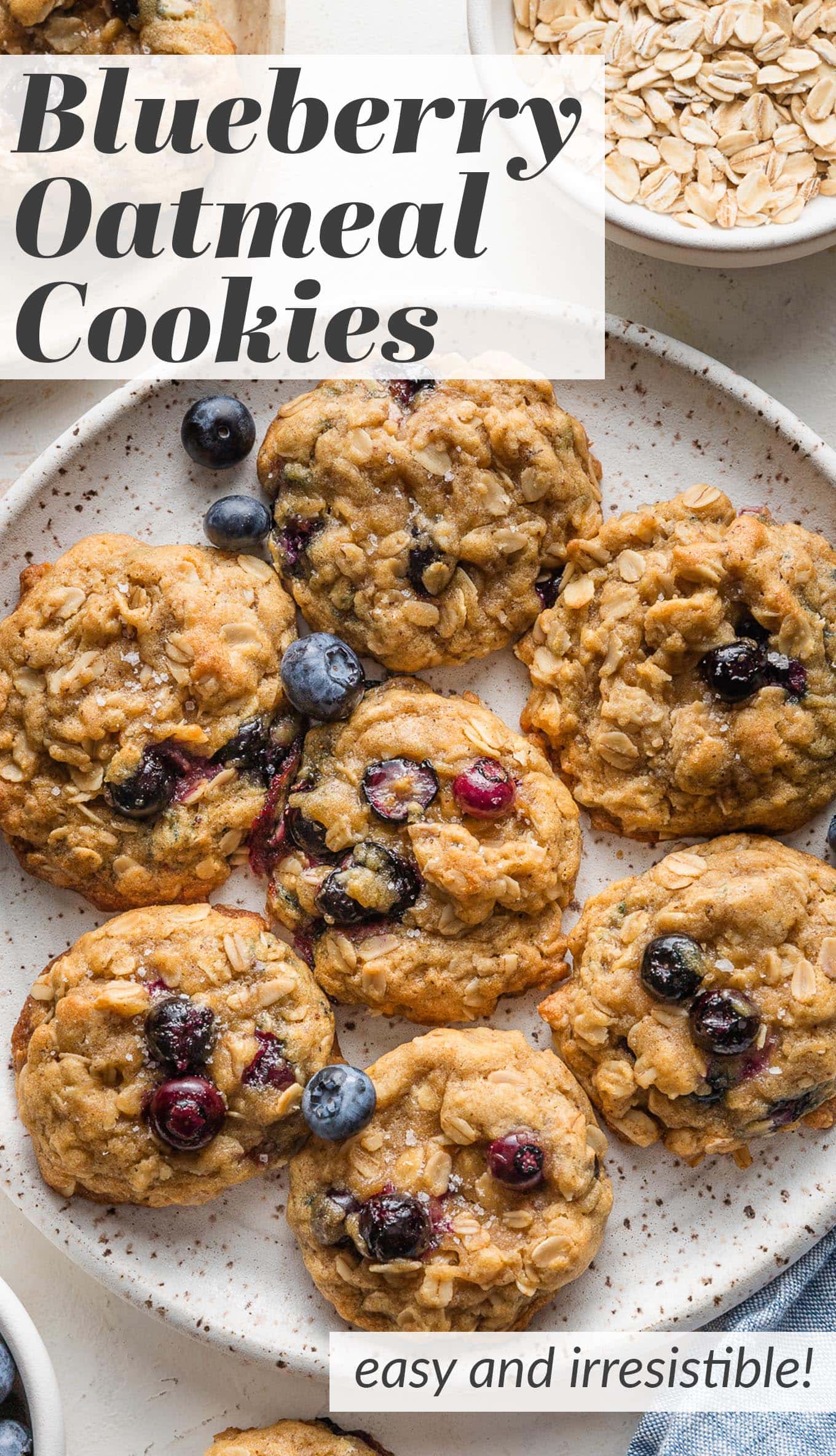Blueberry Oatmeal Cookies - Nourish and Fete