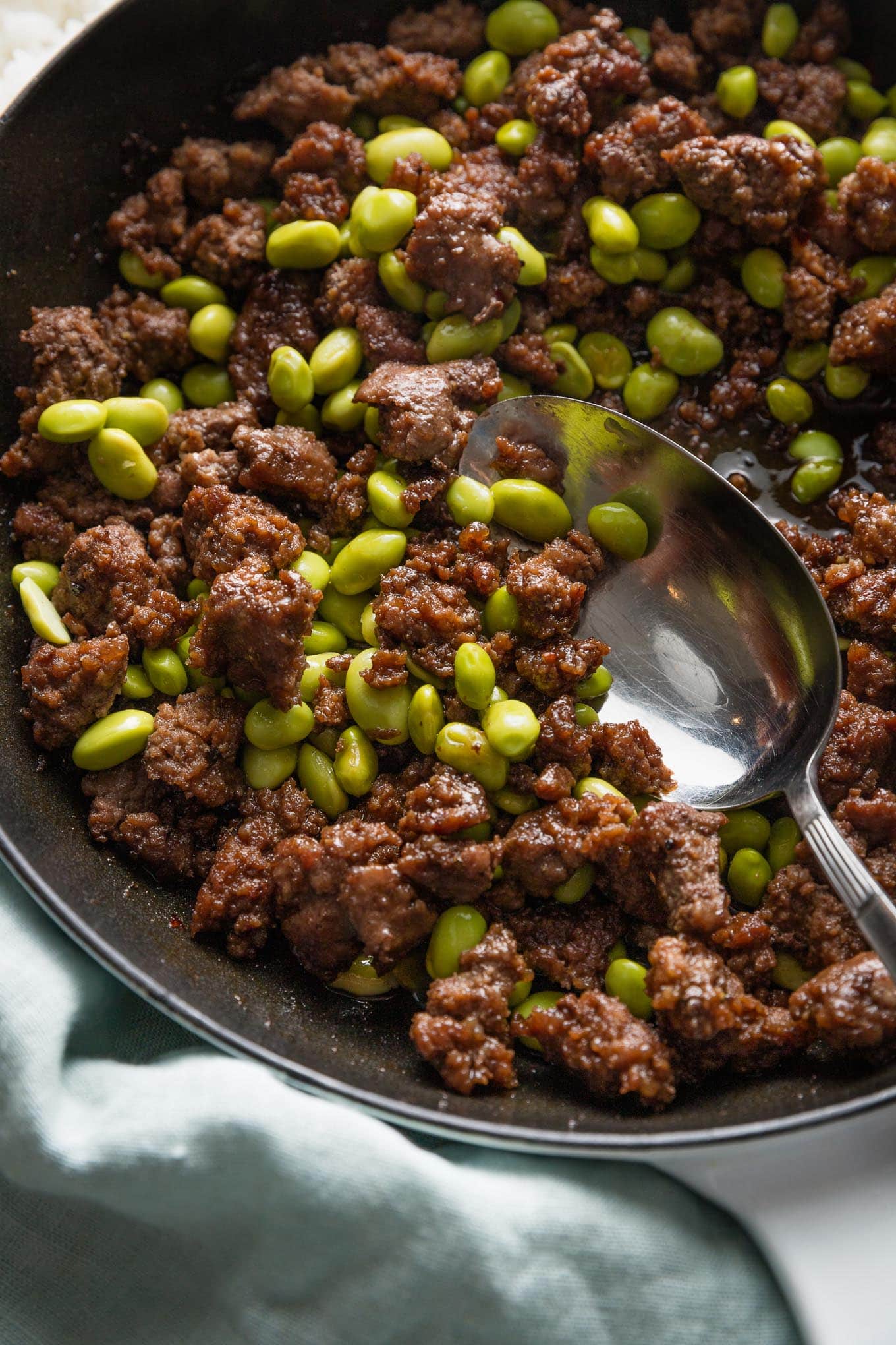 Ground Beef Bowls with Edamame - Nourish and Fete