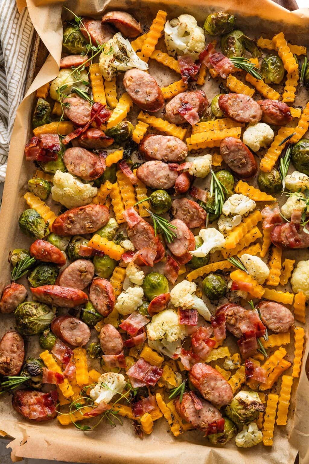 Harvest Sheet Pan Chicken Sausage And Veggies Nourish And Fete