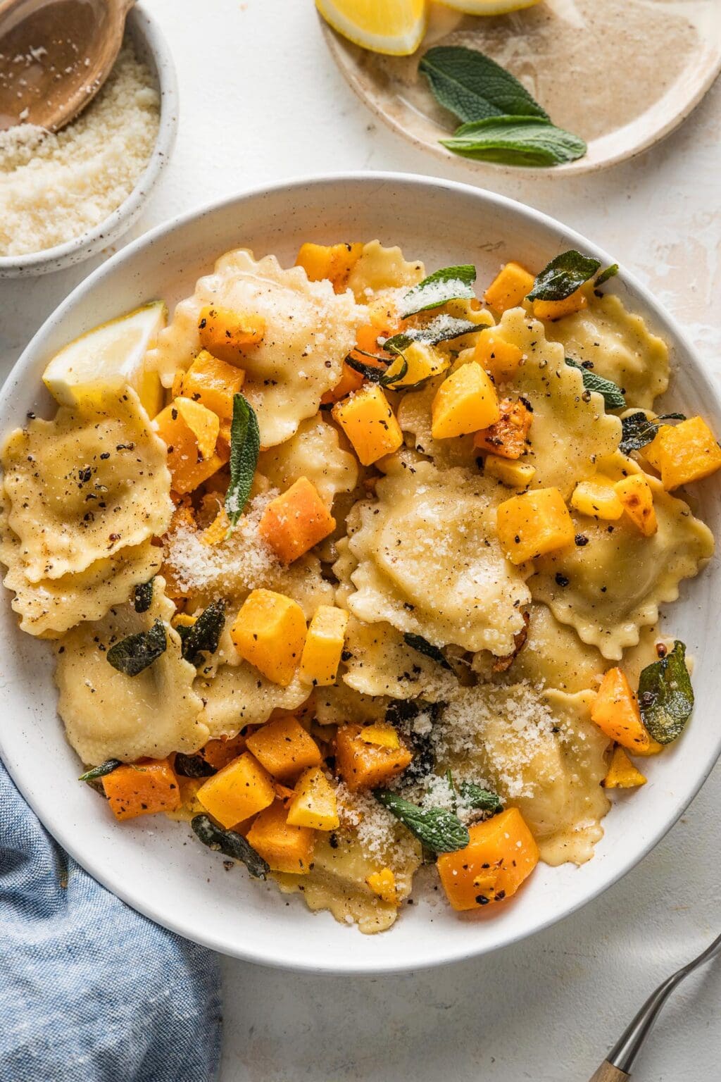 Brown Butter Ravioli with Butternut Squash - Nourish and Fete