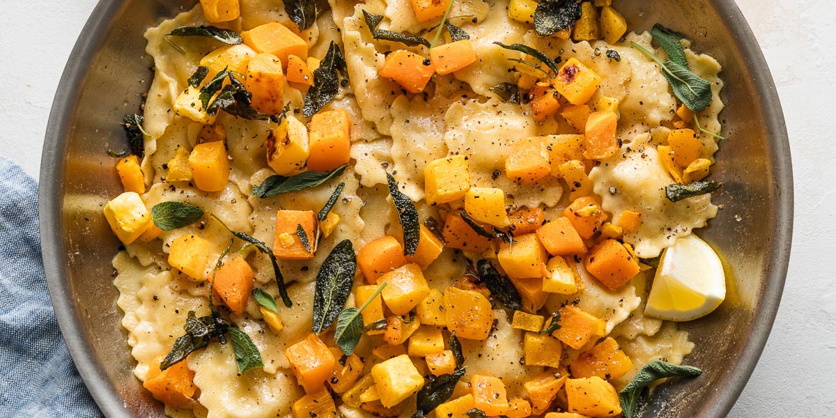 Brown Butter Ravioli with Butternut Squash - Nourish and Fete