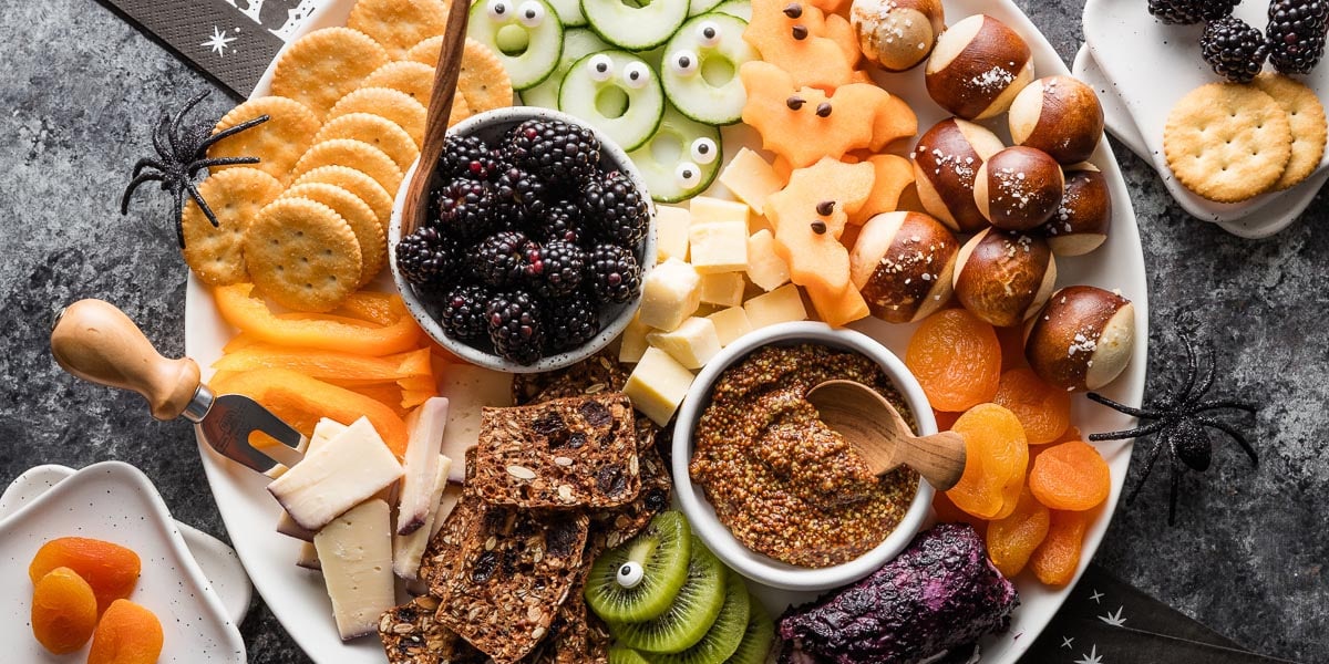 Halloween Fruit and Cheese Board (Cute and Easy!) - Nourish and Fete