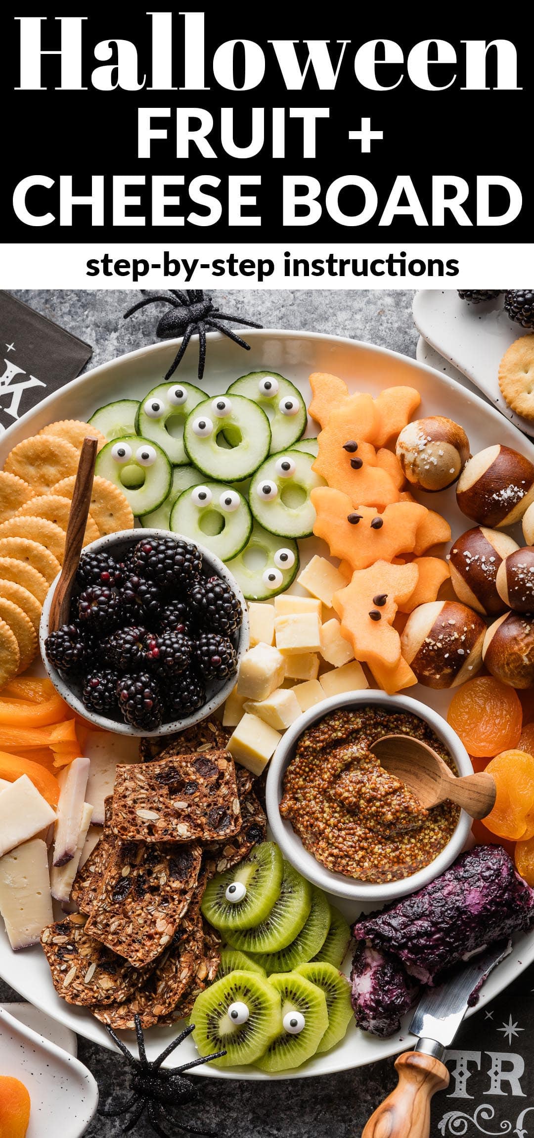 Halloween Fruit and Cheese Board (Cute and Easy!) - Nourish and Fete