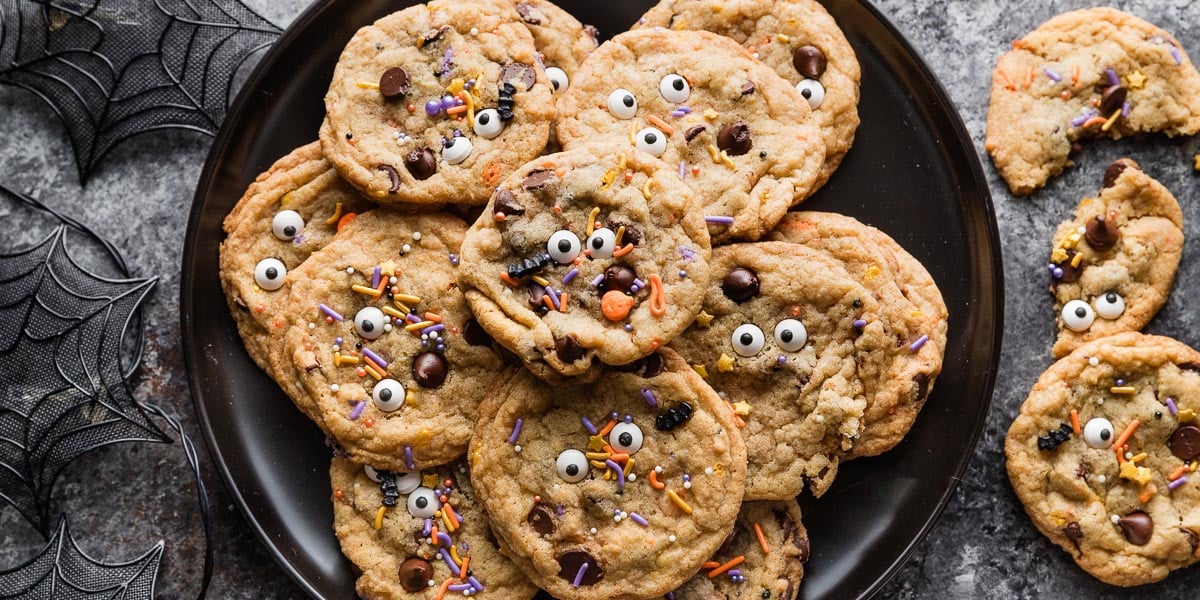 Spooky Chocolate Chip Cookies (Easy and Fun!) - Nourish and Fete