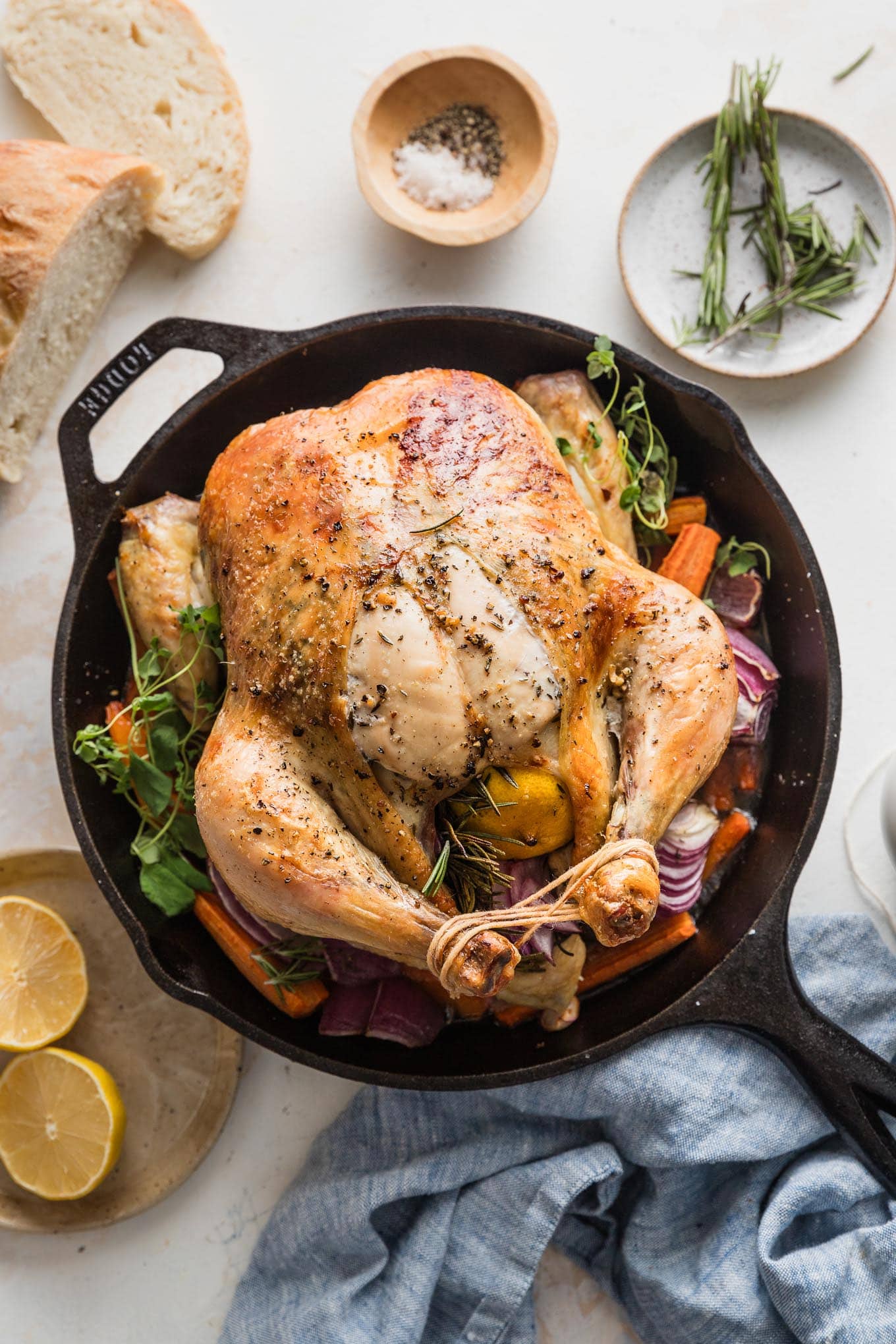 Whole Roast Lemon Chicken and Veggies - Nourish and Fete