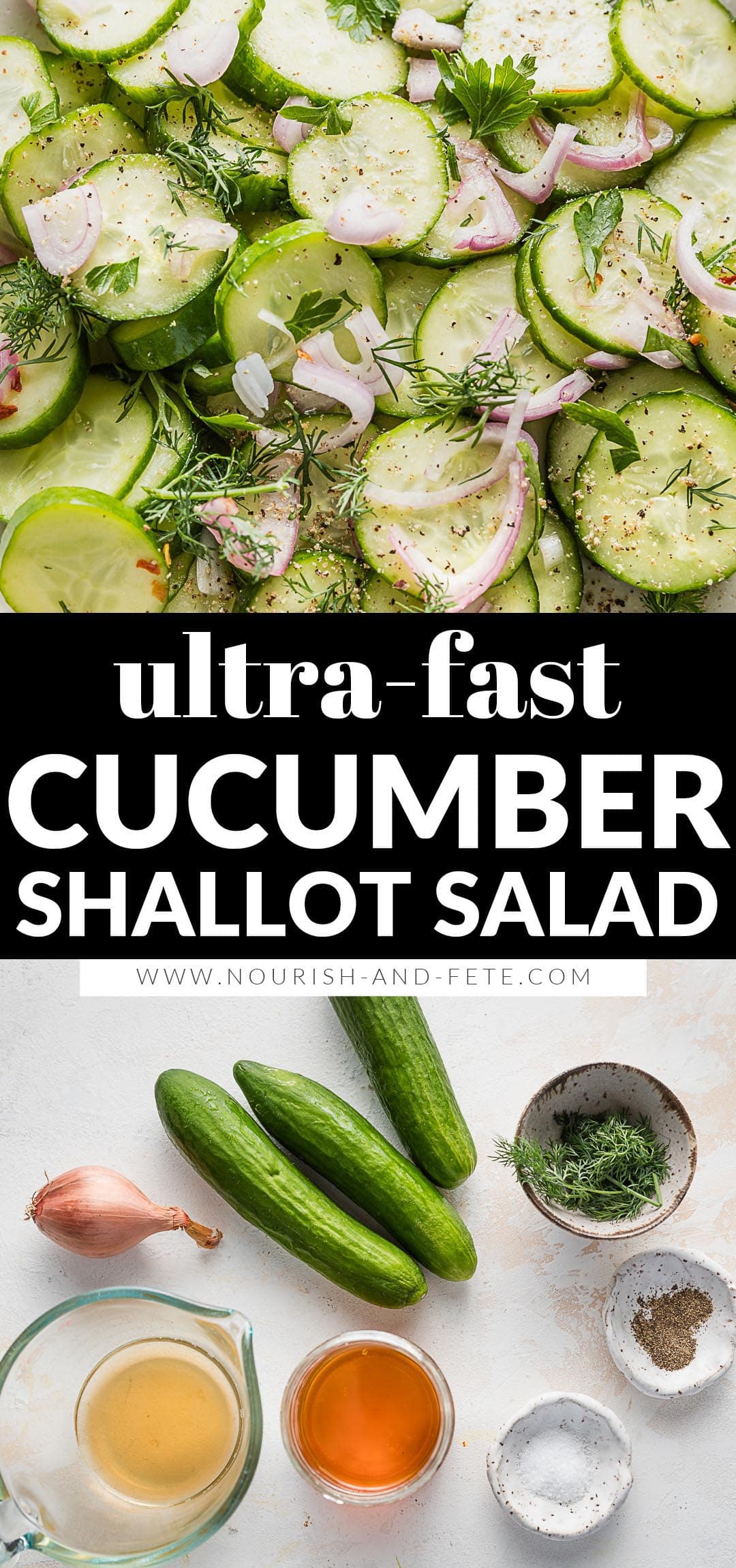 Cucumber Shallot Salad with Dill - Nourish and Fete