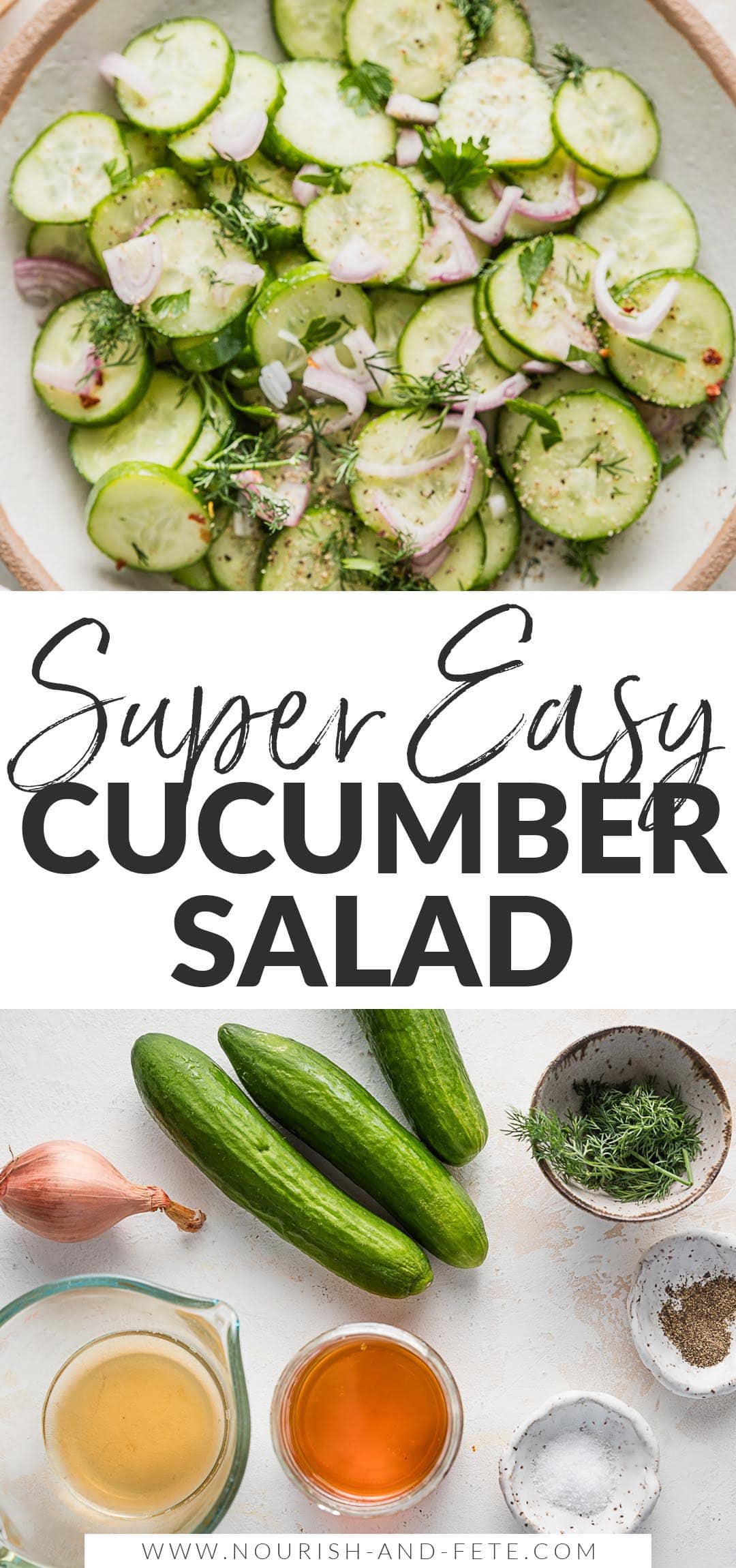 Cucumber Shallot Salad with Dill - Nourish and Fete