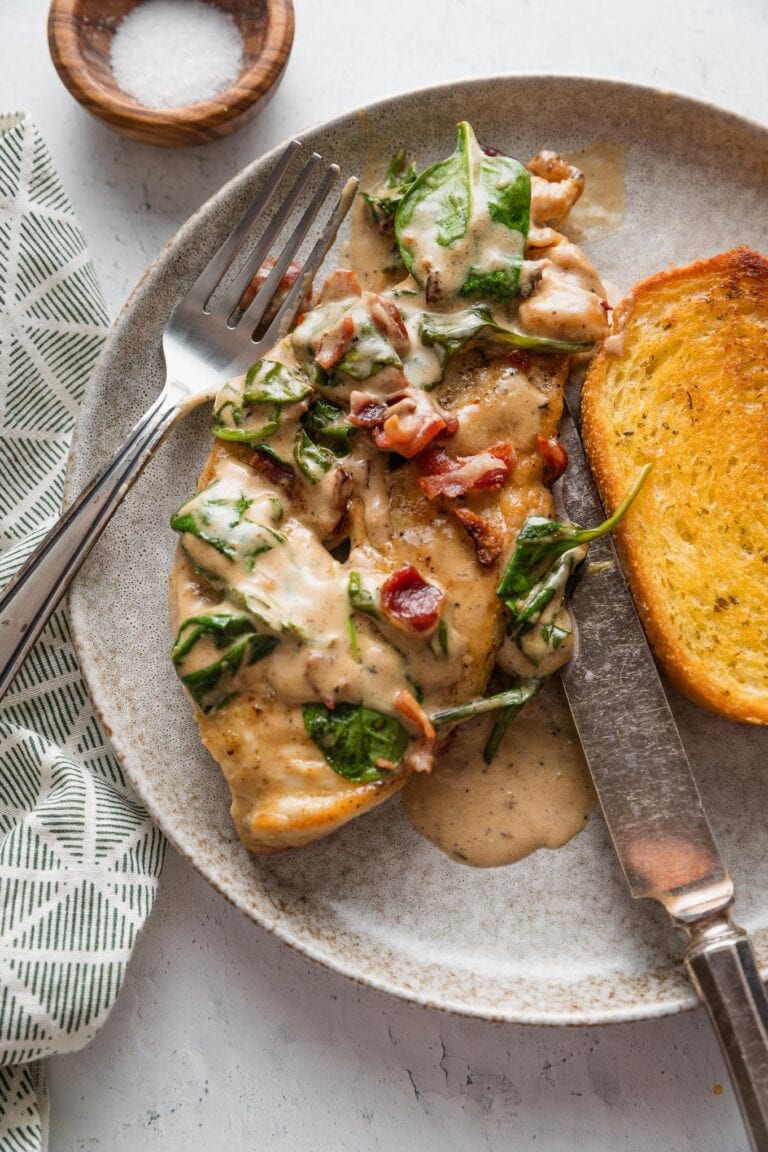 Creamy Balsamic Chicken with Spinach - Nourish and Fete